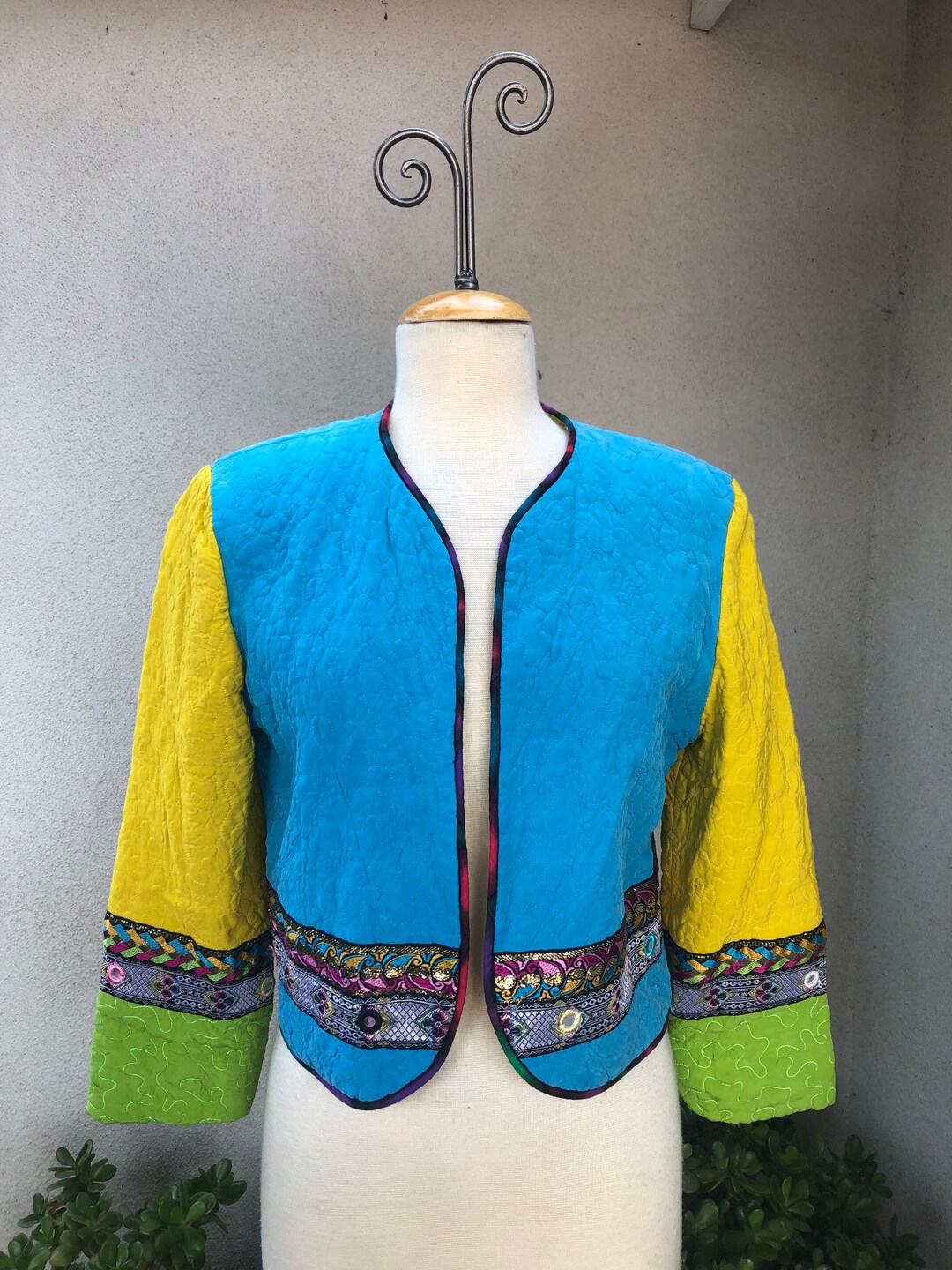 SALE Vintage Boho Marie Studer Bolero Jacket Cotton Soft Quilt Fabric ...