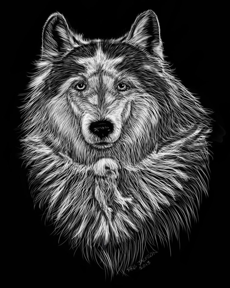Peace Wolf Pen & Ink - Etsy
