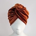 Rust Orange Velvet Turban Hat: Twist Front Luxe Boho Headwrap - Etsy