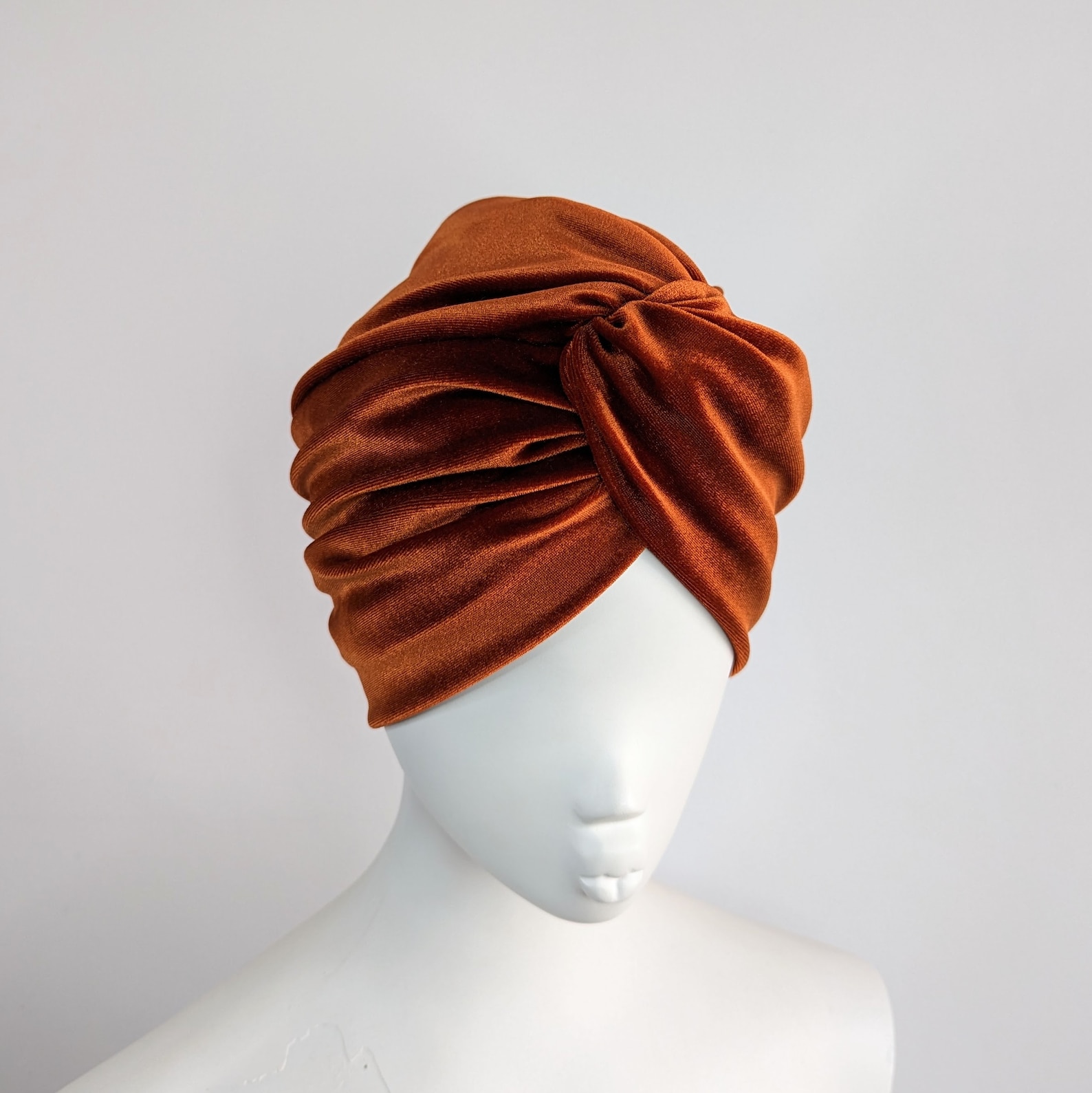 Rust Orange Velvet Turban Hat: Twist Front Luxe Boho Headwrap - Etsy