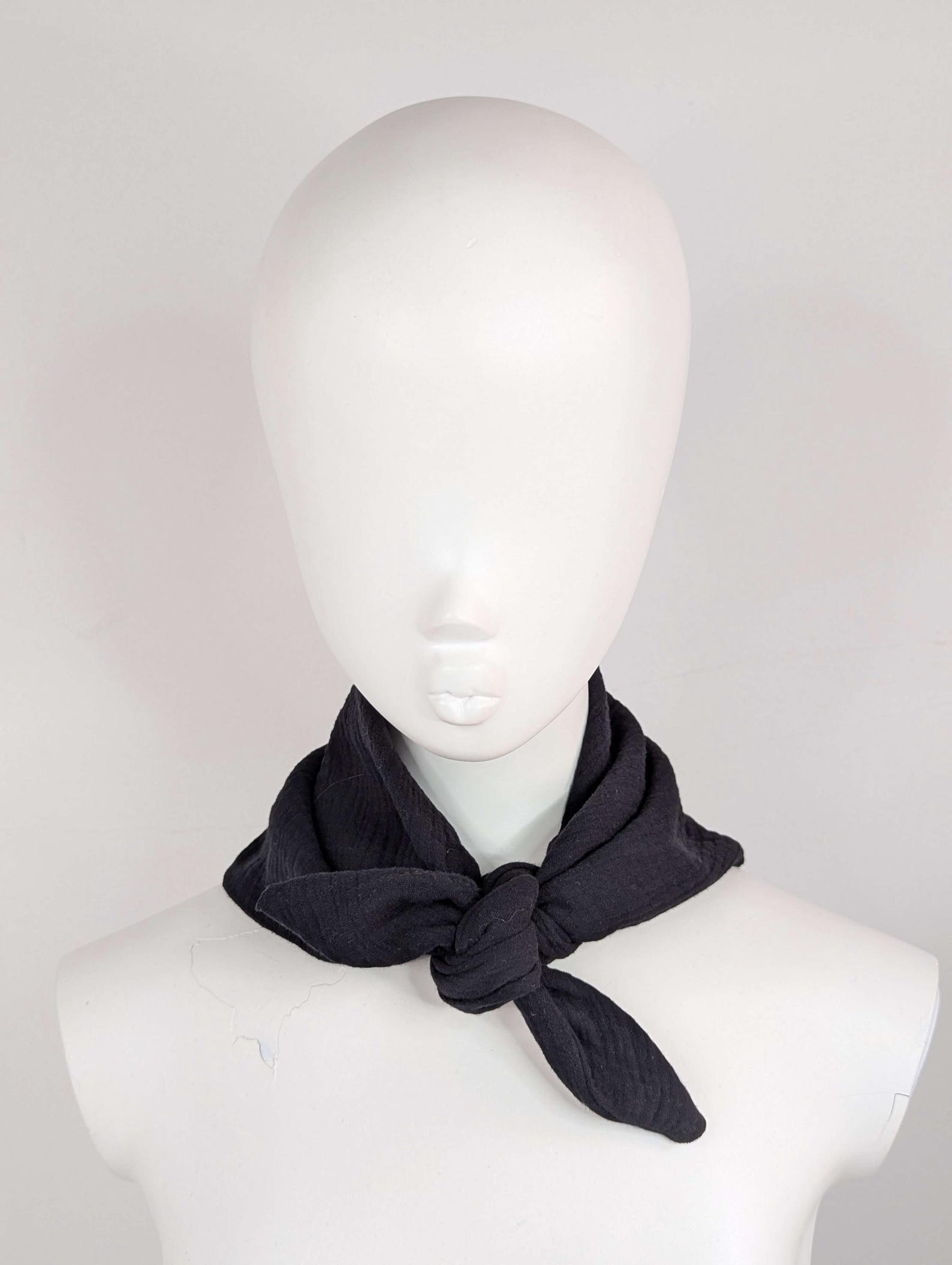 Black Organic Cotton Triangle Scarf: Cottagecore Bandana Head Covering ...