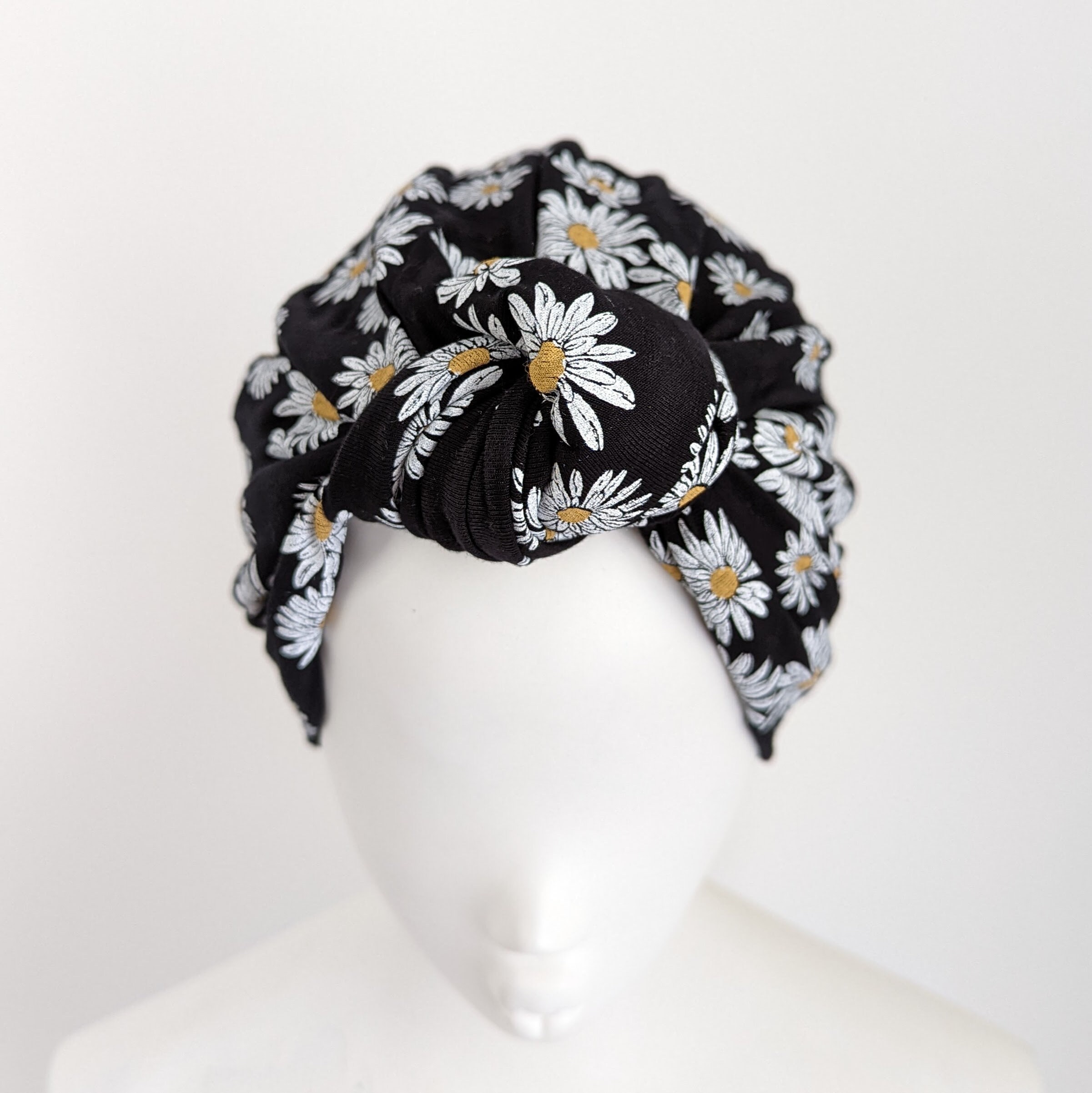 Deep red wine statement top knot turban hat in a soft cotton jersey ...