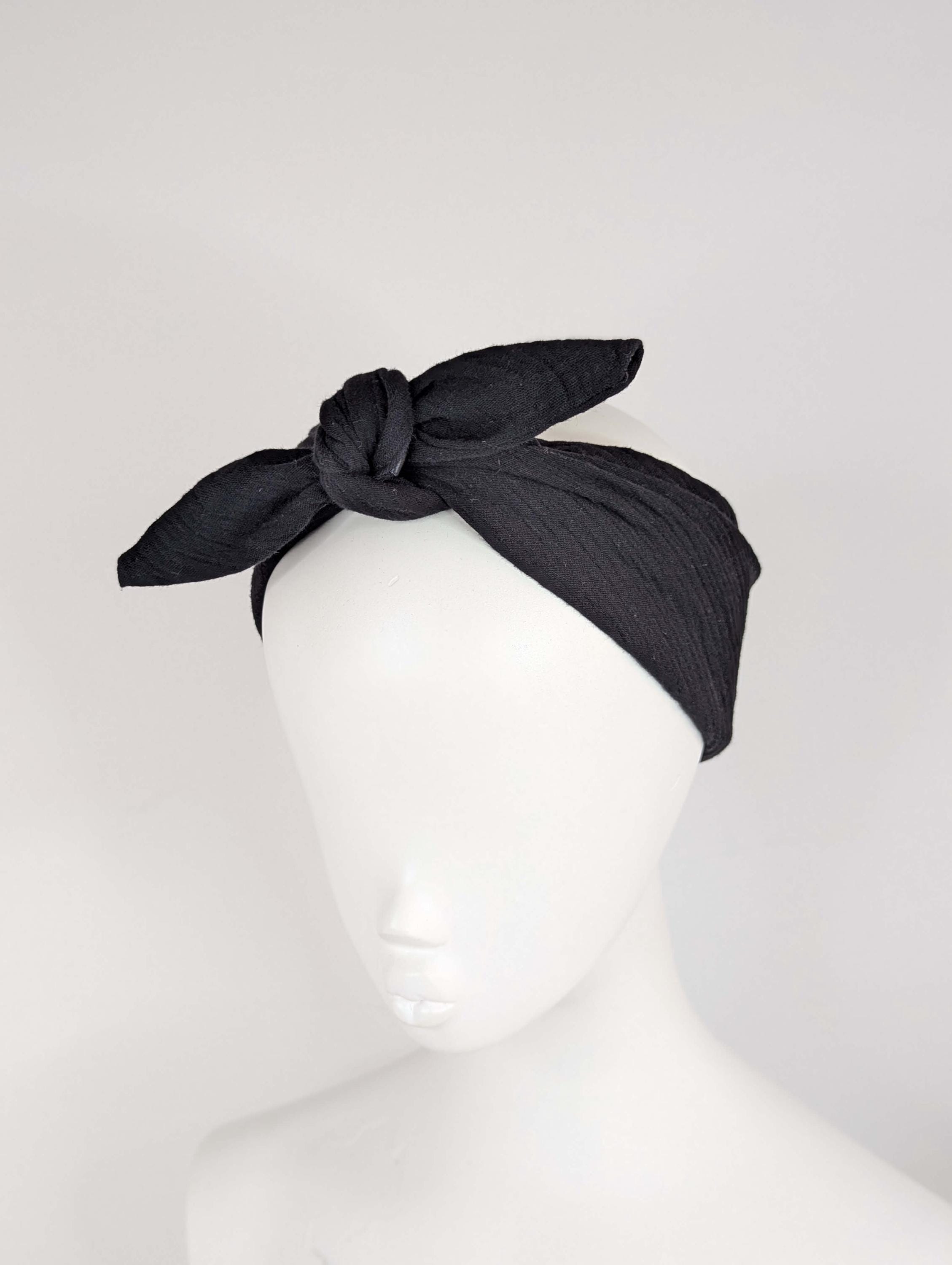 Black Organic Cotton Triangle Scarf: Cottagecore Bandana Head Covering ...
