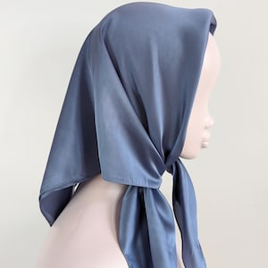 Blue Satin Luxury Head Scarf Vintage Style Bandana Hair Wrap - Etsy