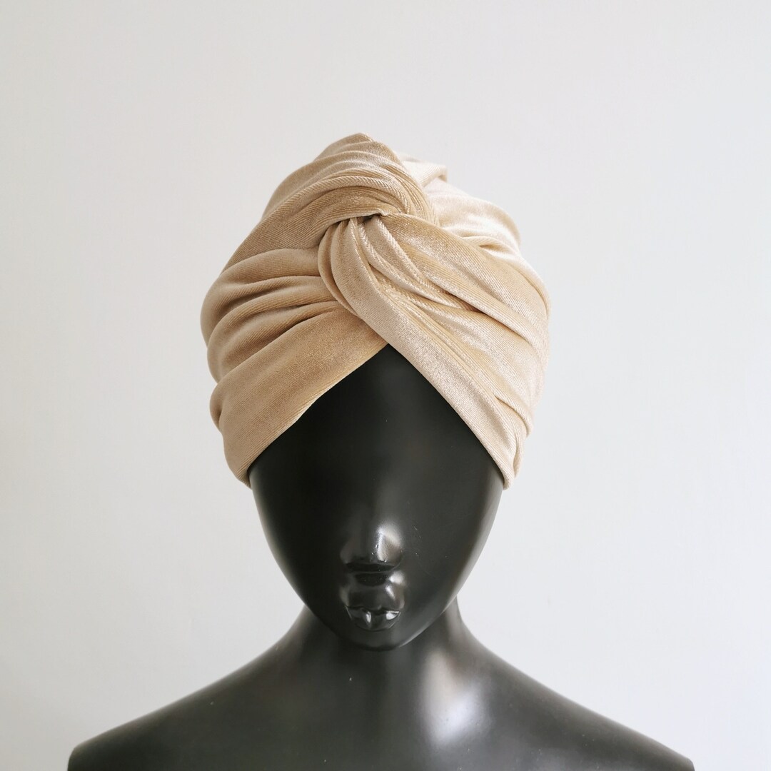Cream Luxury Vintage Style Velvet Turban Twist Hat - Etsy