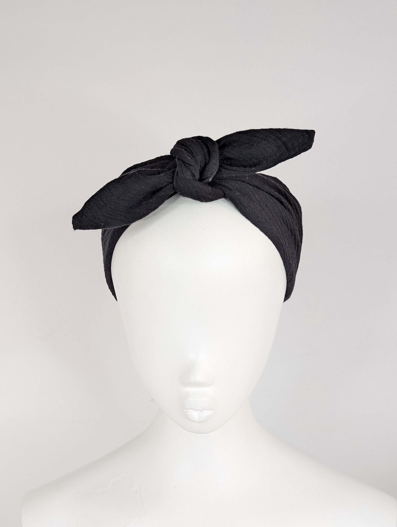 Black Organic Cotton Triangle Scarf: Cottagecore Bandana Head Covering ...