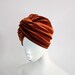 Rust Orange Velvet Turban Hat: Twist Front Luxe Boho Headwrap - Etsy