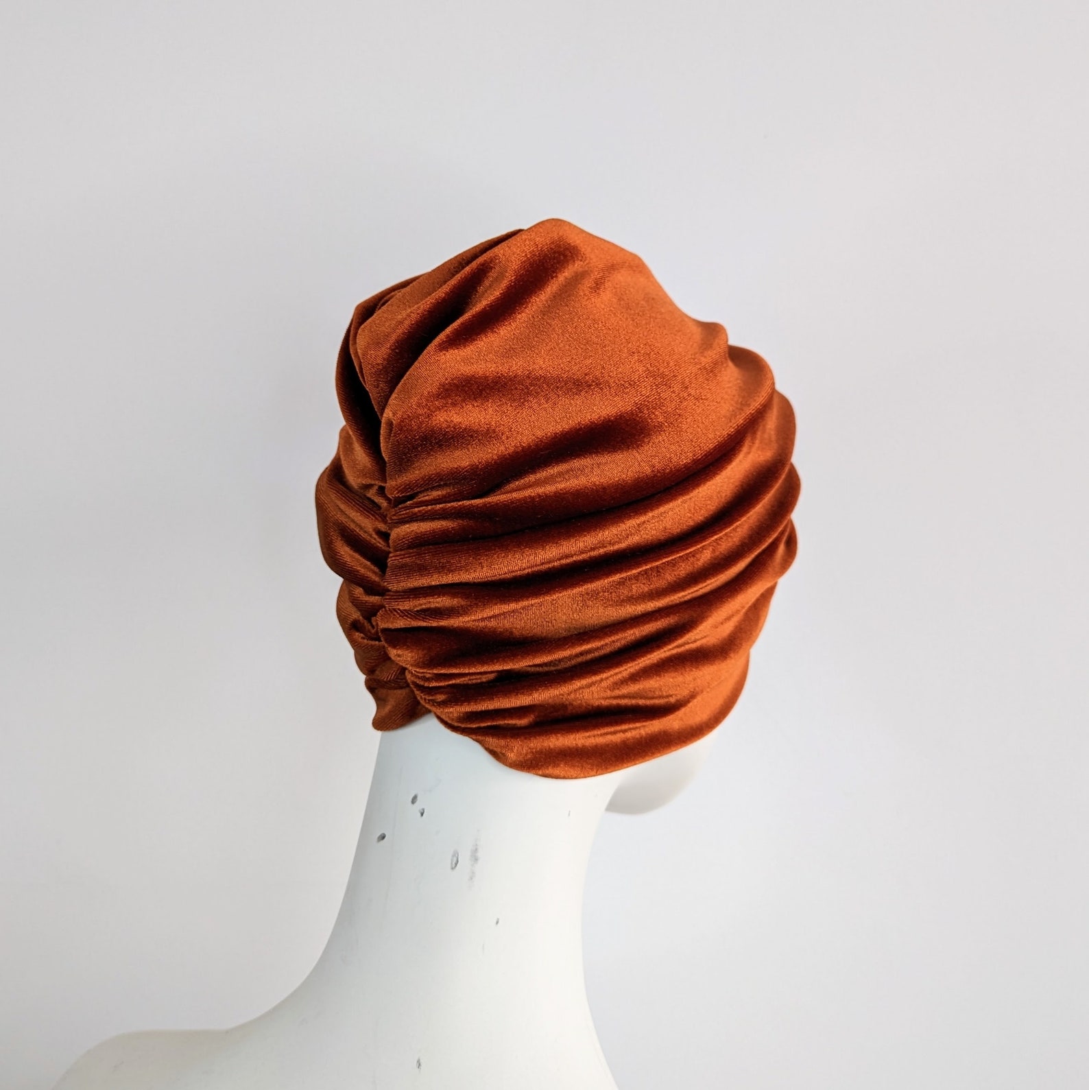 Rust Orange Velvet Turban Hat: Twist Front Luxe Boho Headwrap - Etsy