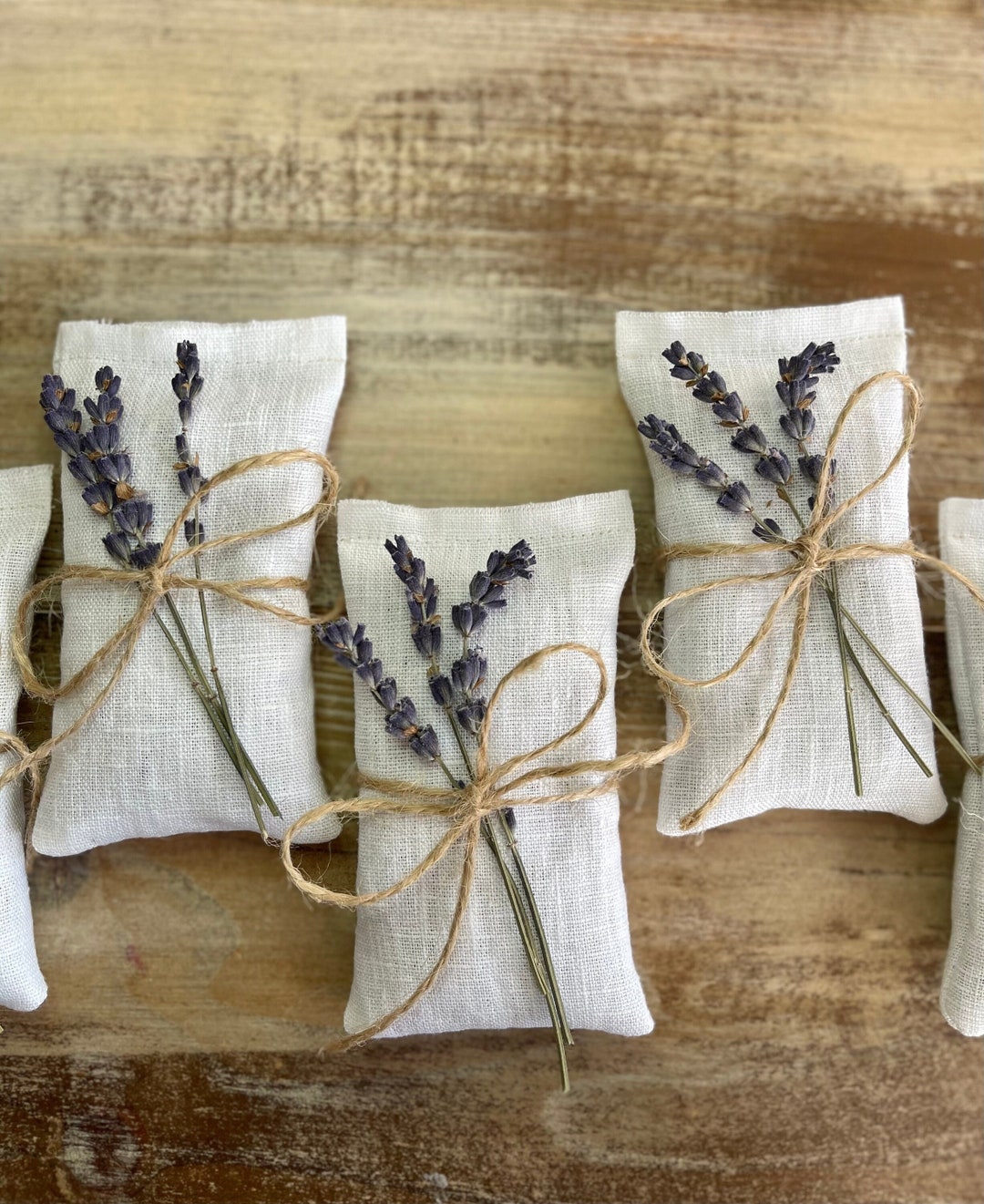 Organic White Linen Sachets With Dried Lavender-natural Party Favors ...
