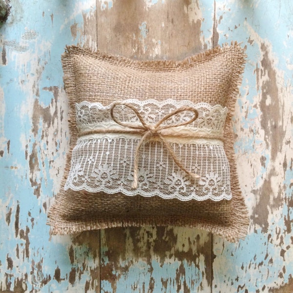 Burlap Lace Pillow - Etsy