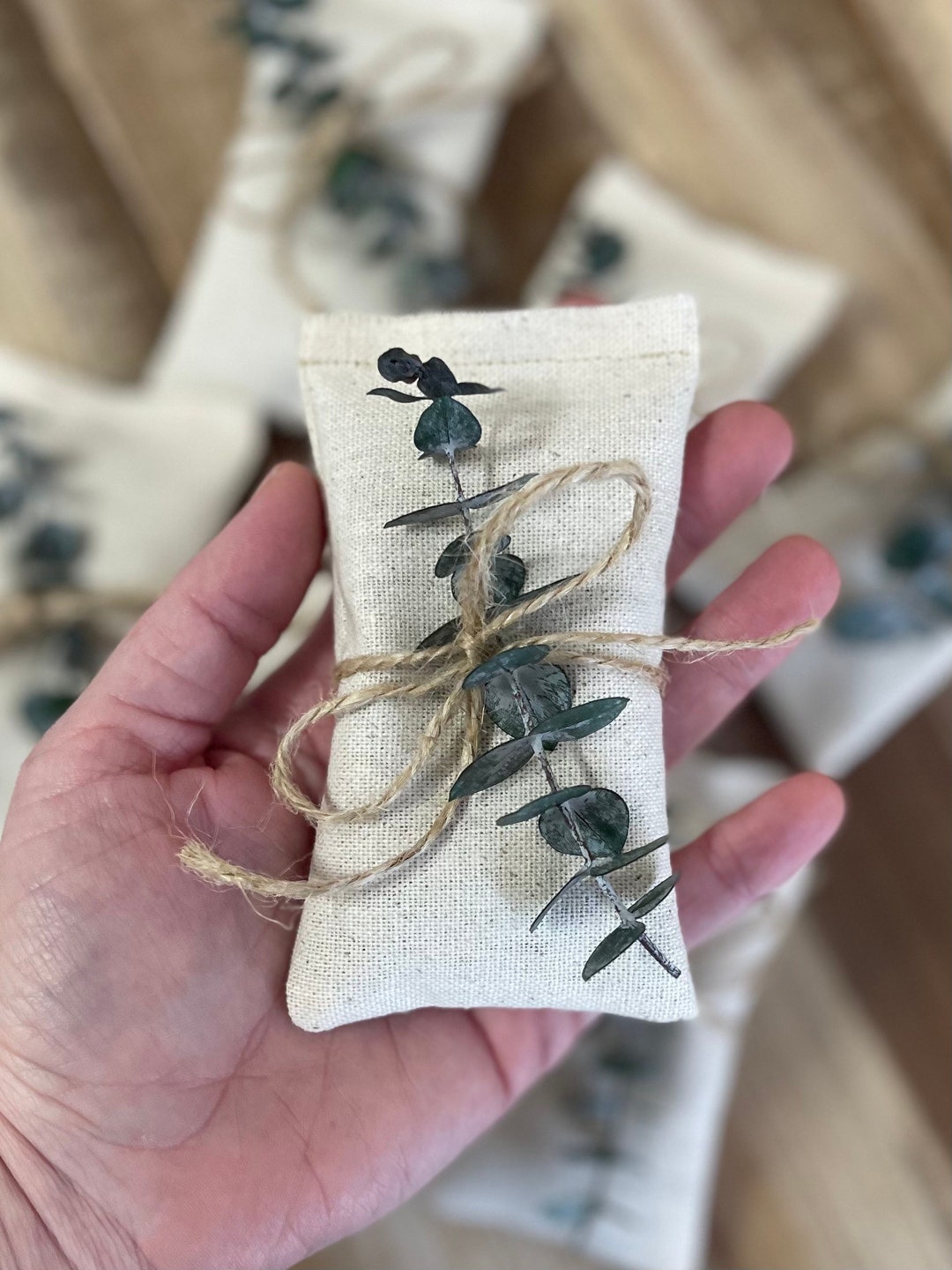 Natural Cotton Lavender Sachets With Preserved Eucalyptus & - Etsy