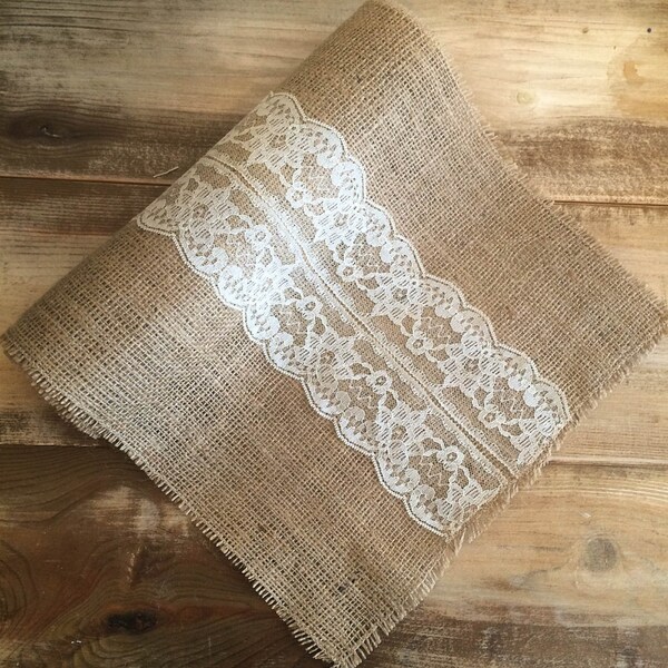 Burlap and Lace Table Runner - Etsy