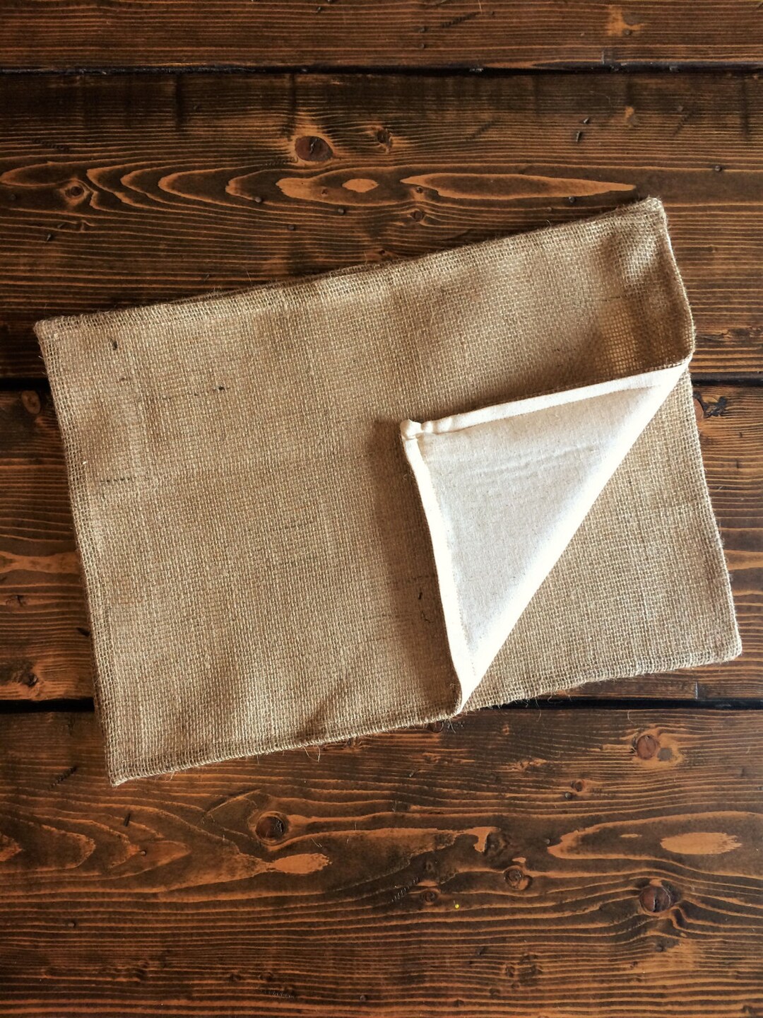 Set of 4-burlap Placemats With Natural Cotton Fabric Lining- Double ...
