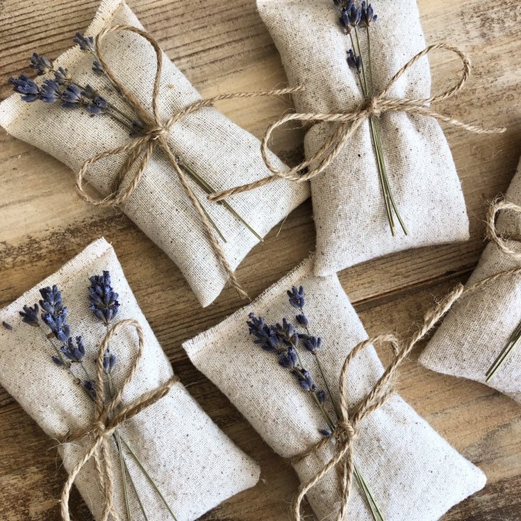 Natural Cotton Sachets With Dried Lavender or Dried Rose - Etsy