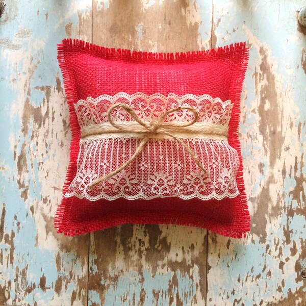 Burlap Lace Pillow - Etsy