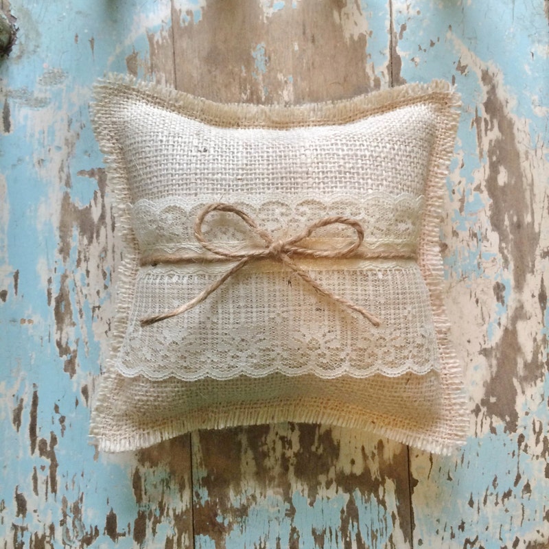 Burlap Lace Pillow - Etsy