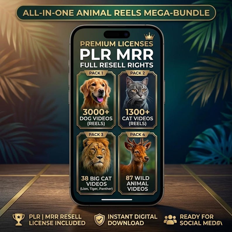 4400+ Viral Animal Reels Bundle, Faceless Content (PLR MRR) - Etsy