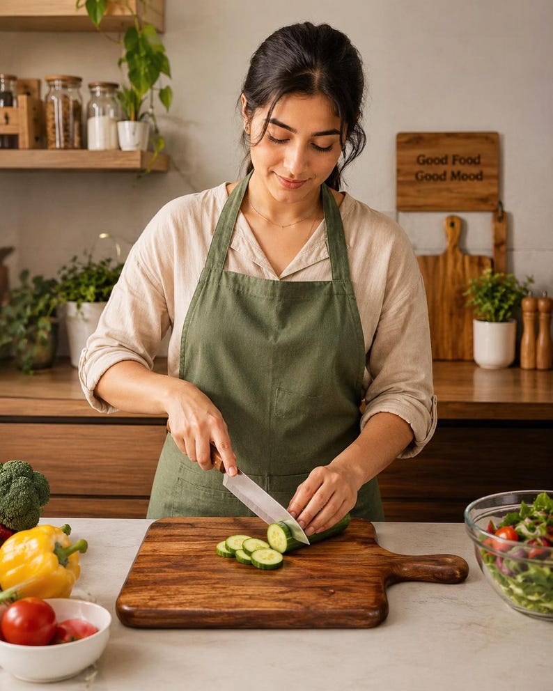 Buy Handmade Natural Wood Cutting Board With Handle | Rustic Kitchen ...