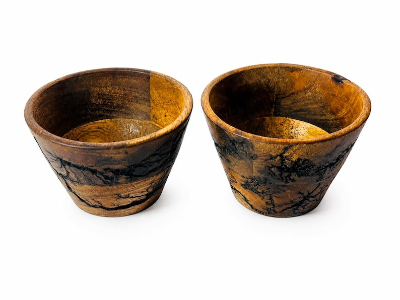 Buy Set of 2 Wooden Tea Cups Handmade, Natural Wood Coffee Cups, Rustic ...