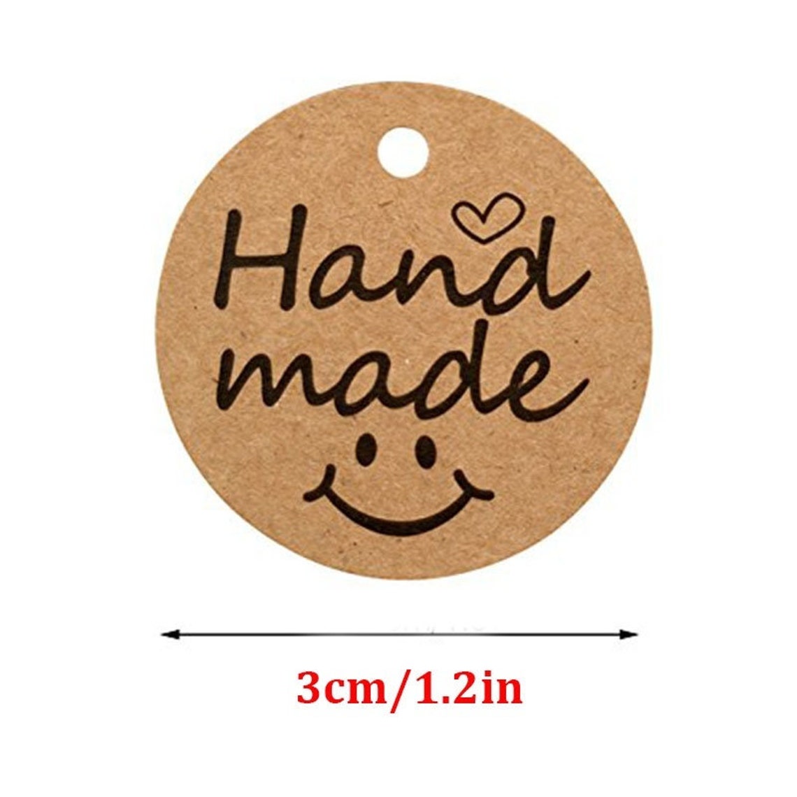 Kraft Paper "hand Made" Smiley Face Retail Garment Tags W/ Twine for T ...