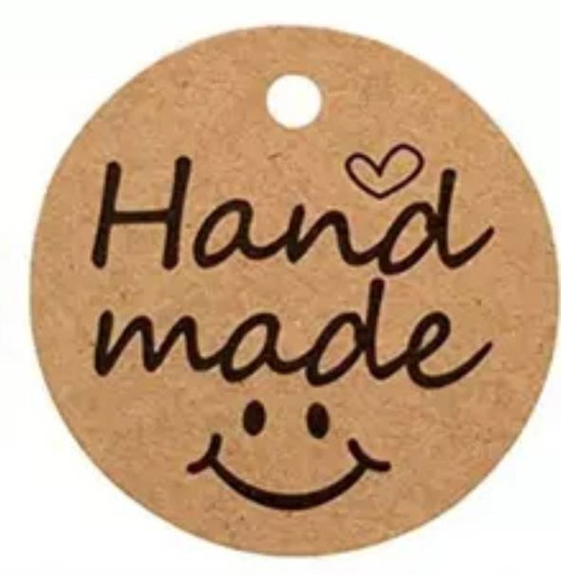 Kraft Paper "hand Made" Smiley Face Retail Garment Tags W/ Twine for T ...