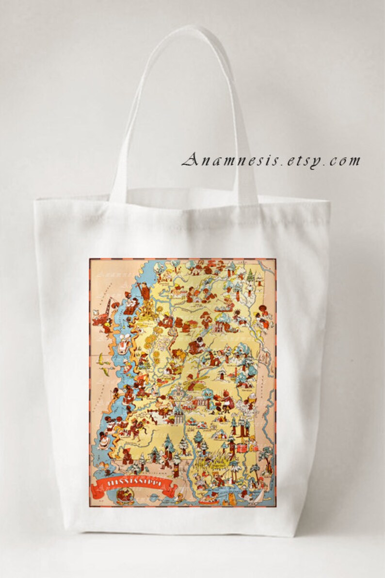 MISSISSIPPI MAP Instant Digital Download Fun Picture Map to Print and ...
