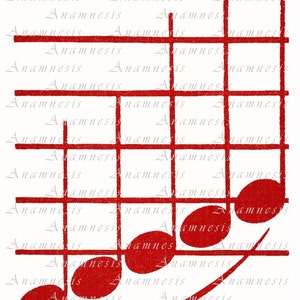 FIVE RED NOTES Digital Download Printable Music Symbols by Anamnesis ...