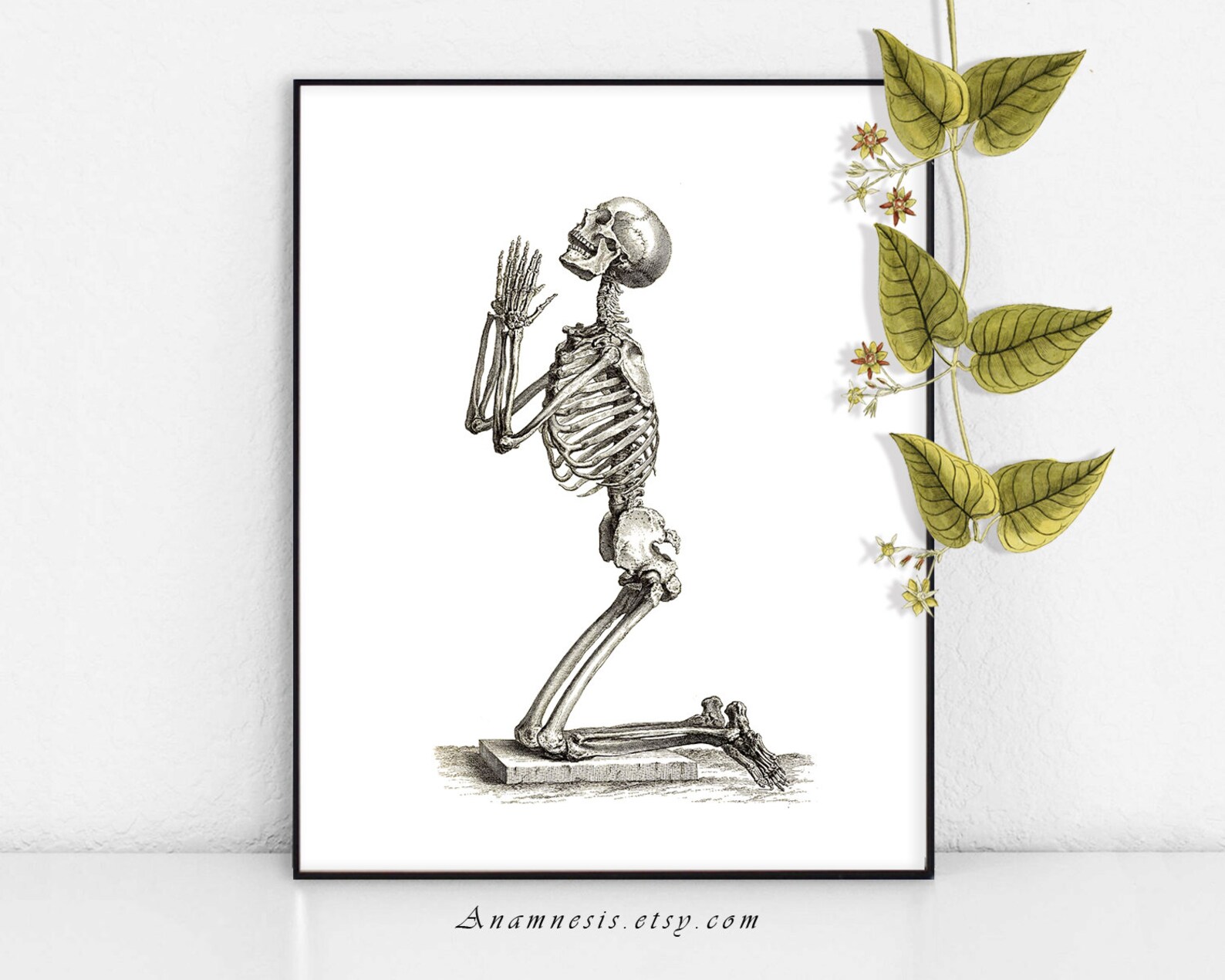 PRAYING HUMAN SKELETON Digital Download Printable Antique - Etsy
