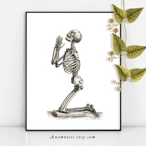 PRAYING HUMAN SKELETON - Digital Download - Printable Antique ...