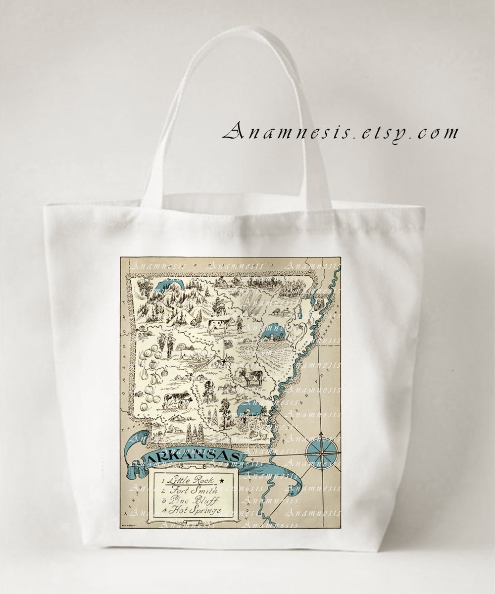 ARKANSAS MAP - Instant Digital Download - Printable Vintage State Map ...