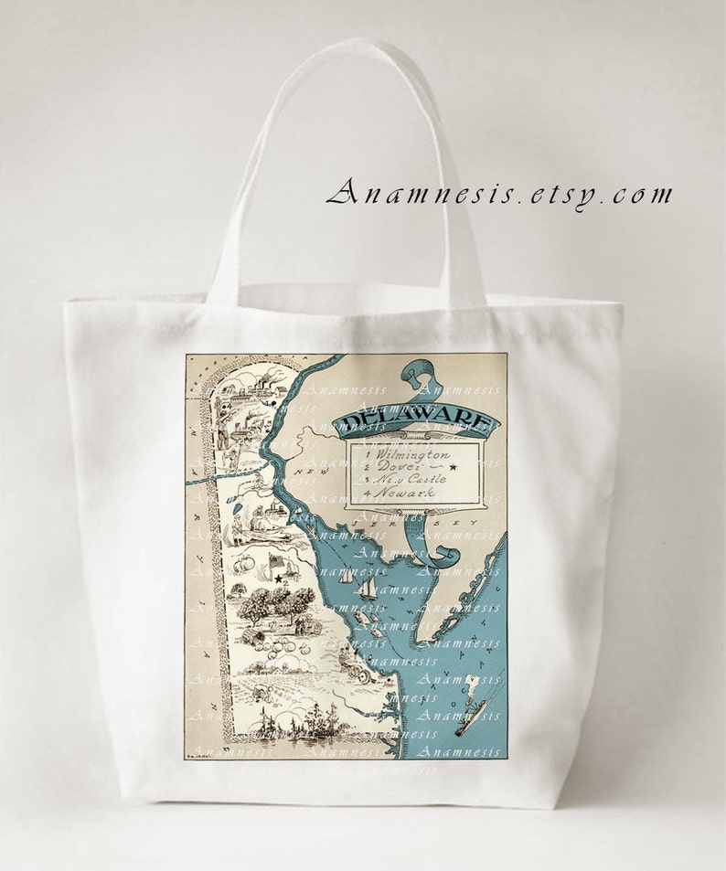 DELAWARE MAP - Instant Digital Download - Printable Vintage State Map ...
