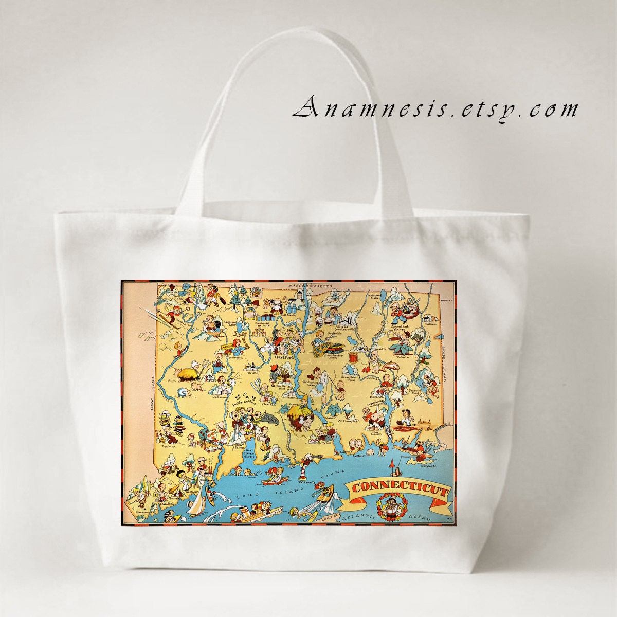 CONNECTICUT MAP - Instant Digital Download - Printable Picture Map for ...