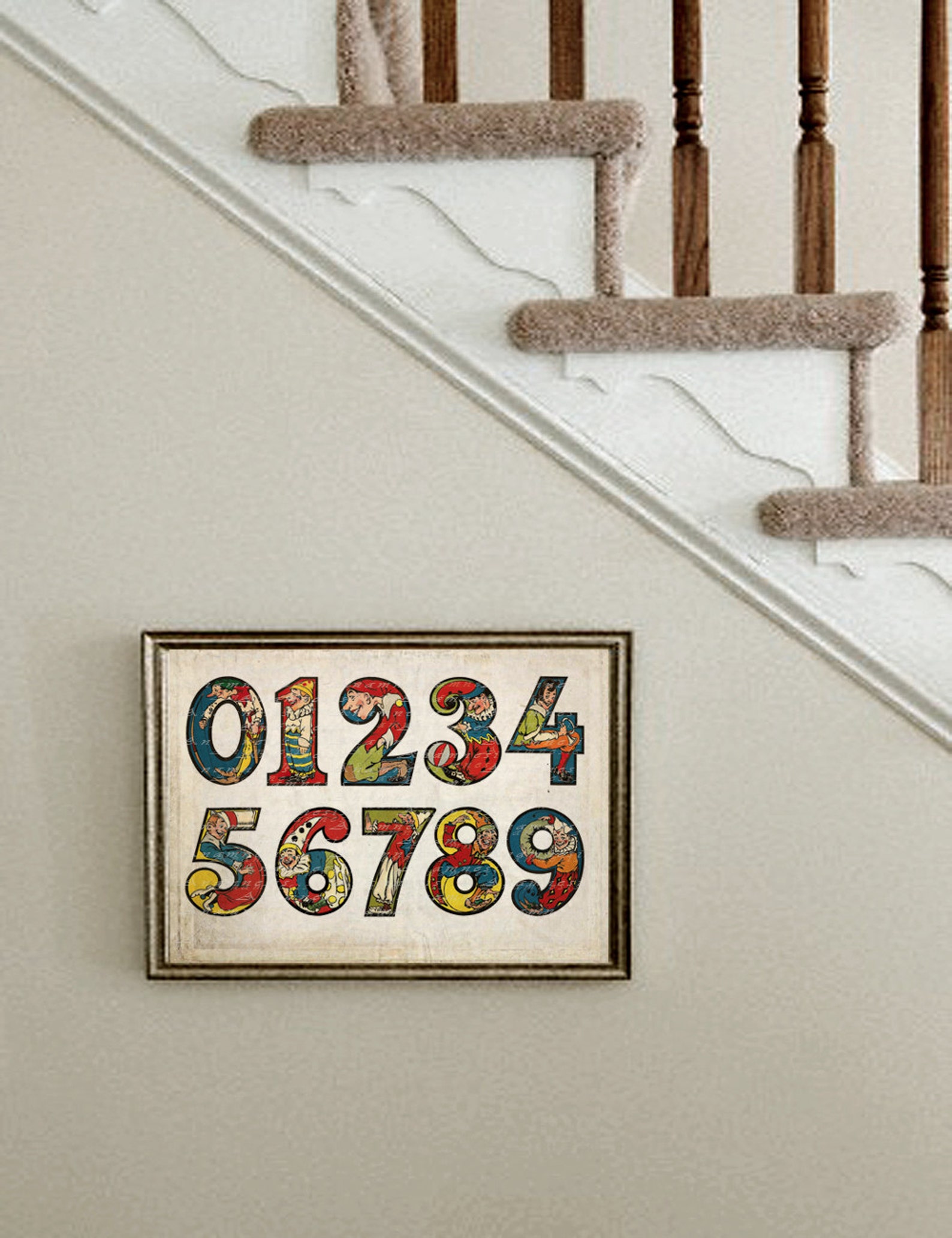 Numbers Print - CLOWN NUMBERS - Instant Digital Download - Printable ...
