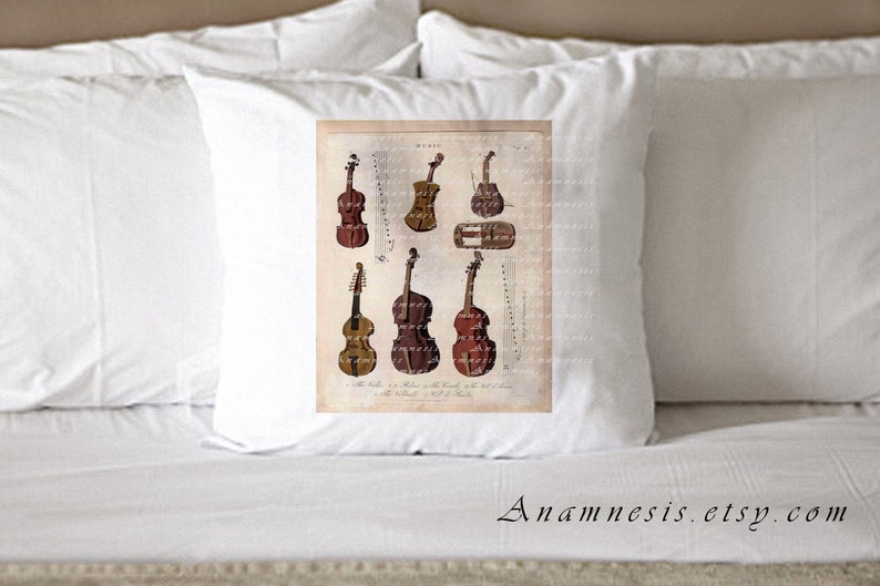 STRINGED MUSICAL INSTRUMENT Collage Digital Download Printable 1800's ...