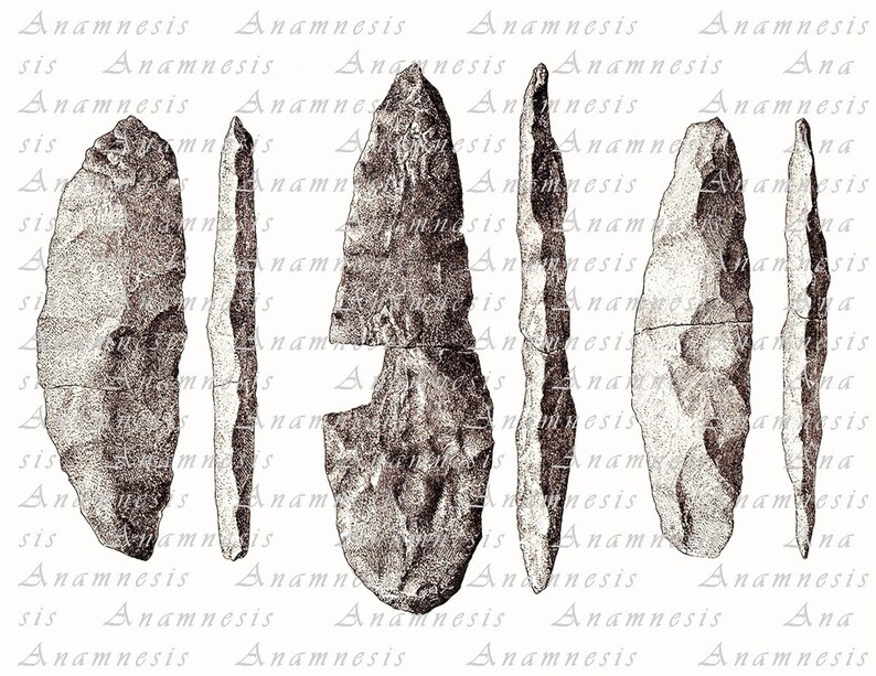 BROKEN ARROWHEADS - Digital Download - Printable Antique Illustration ...