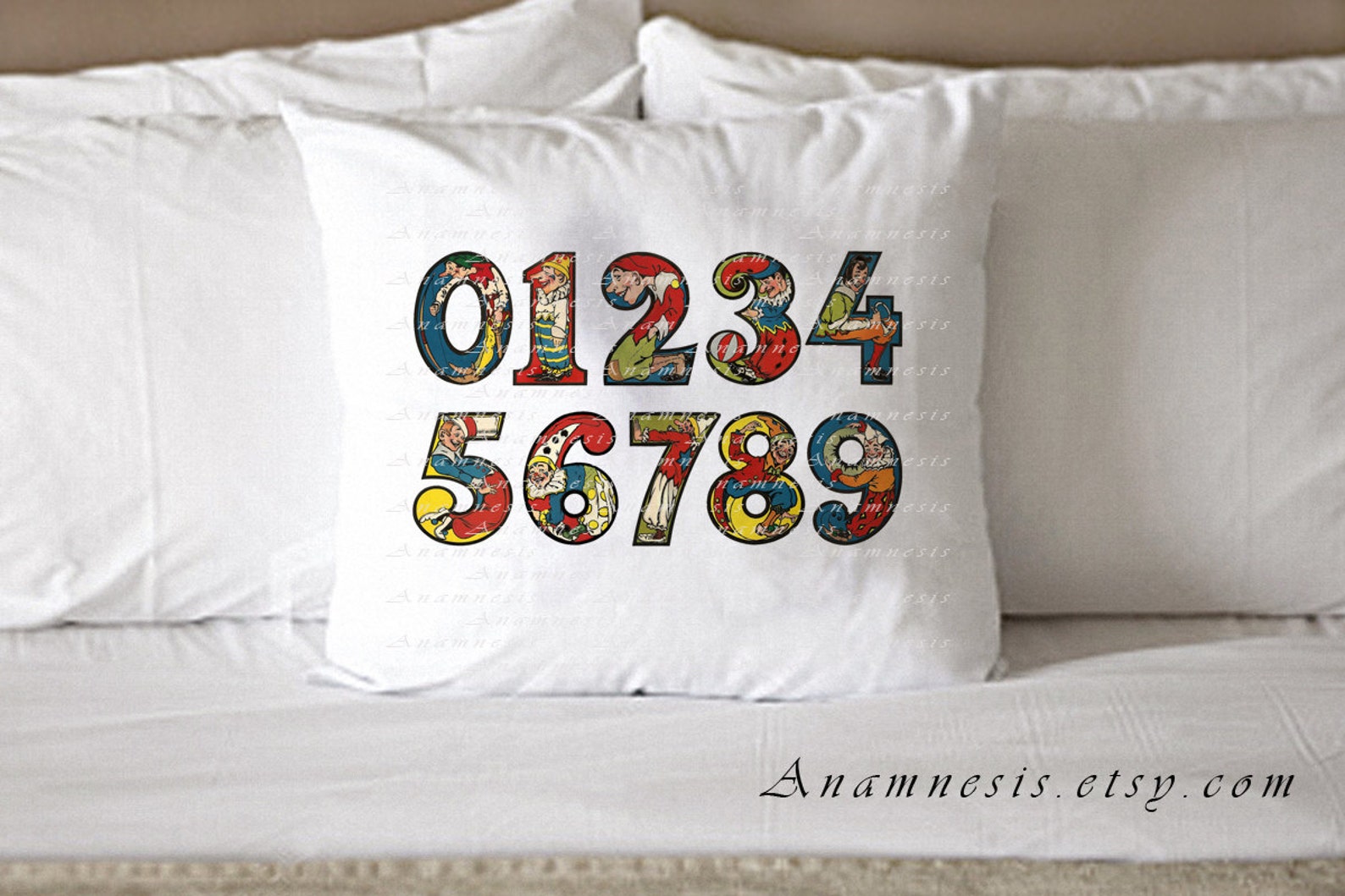 Numbers Print - CLOWN NUMBERS - Instant Digital Download - Printable ...