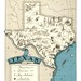 TEXAS MAP Print Digital Download - Printable Vintage State Map for ...