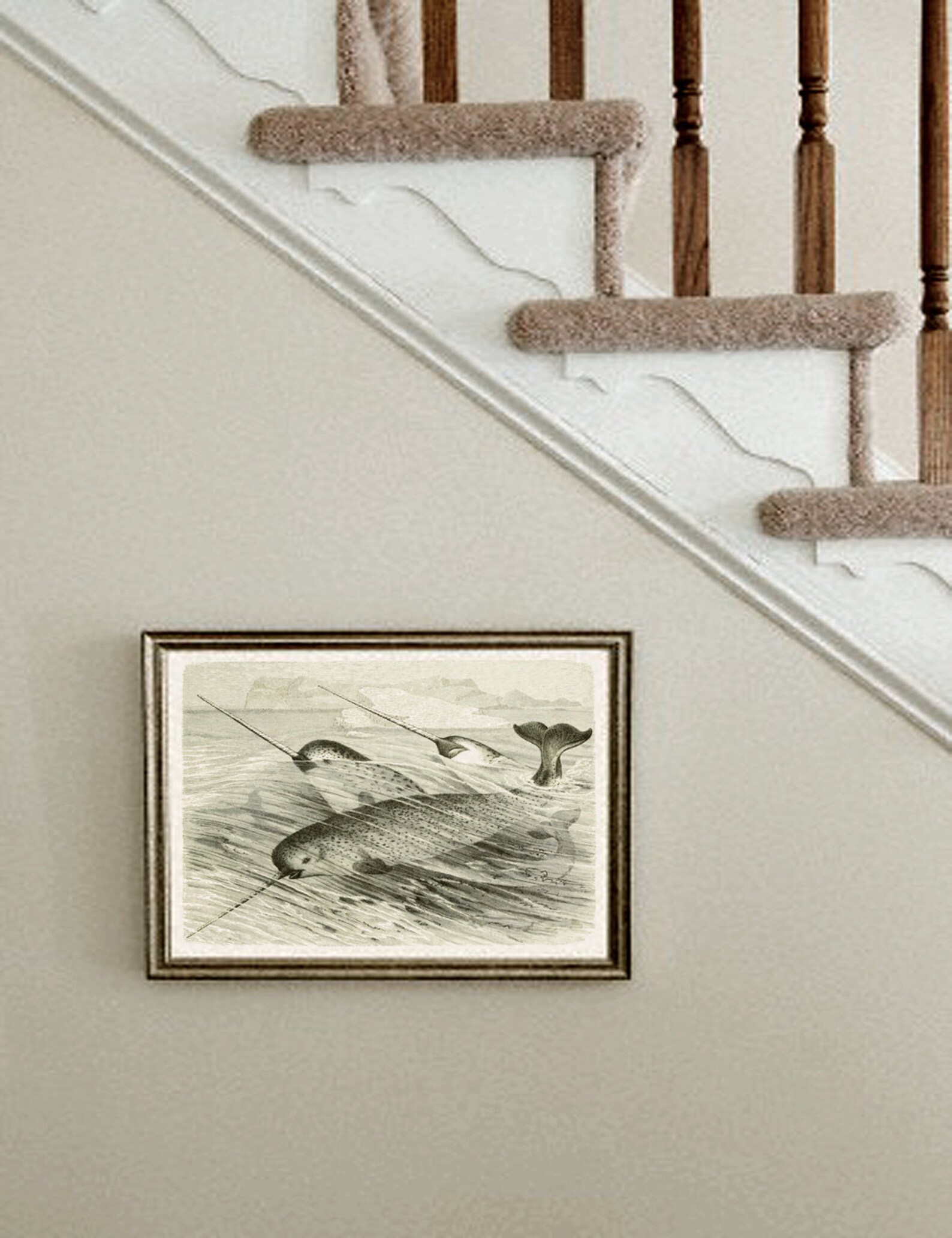 NARWHAL DANCE - Digital Download - Printable Antique Ocean Illustration ...