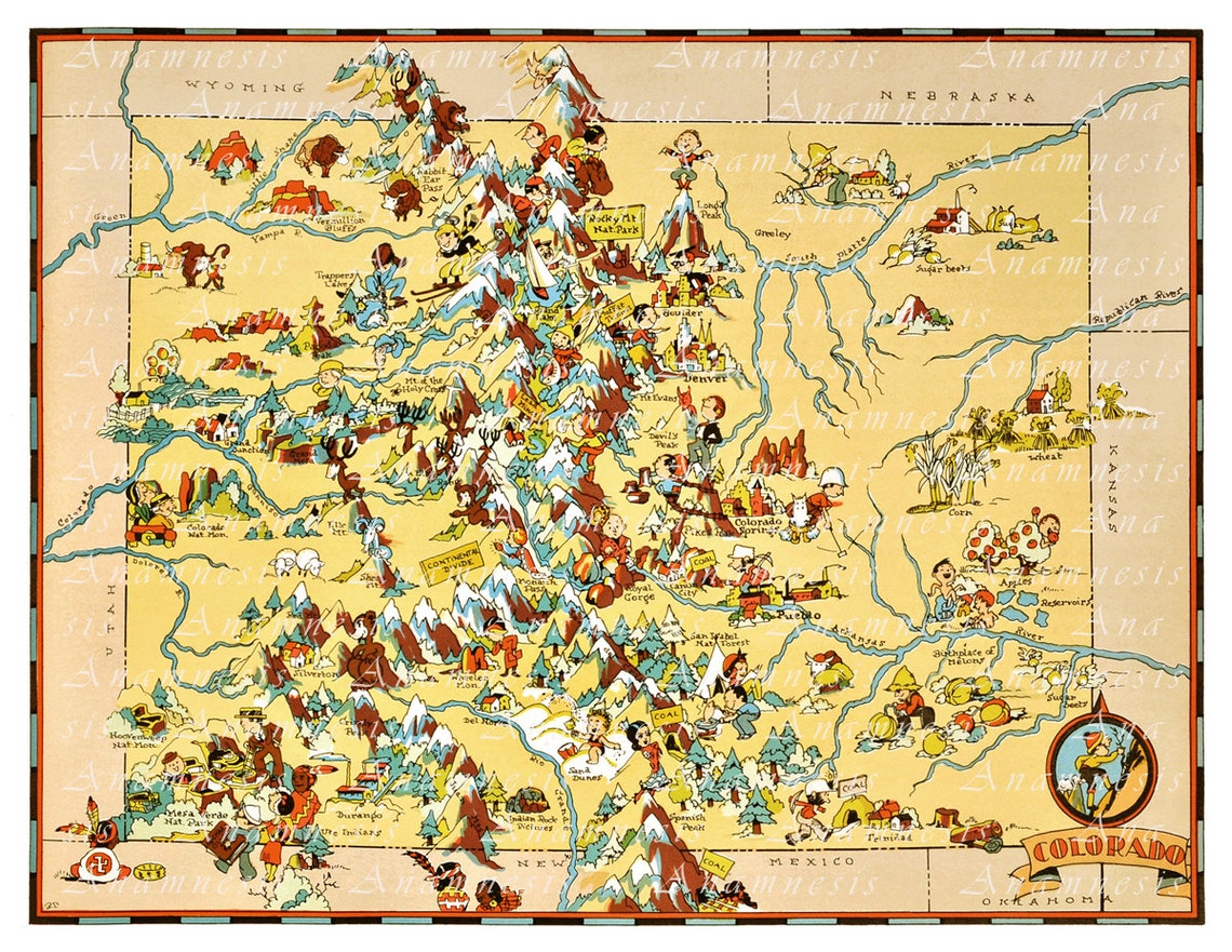 COLORADO MAP Enhanced High Res Digital Image Download Picture Map for ...