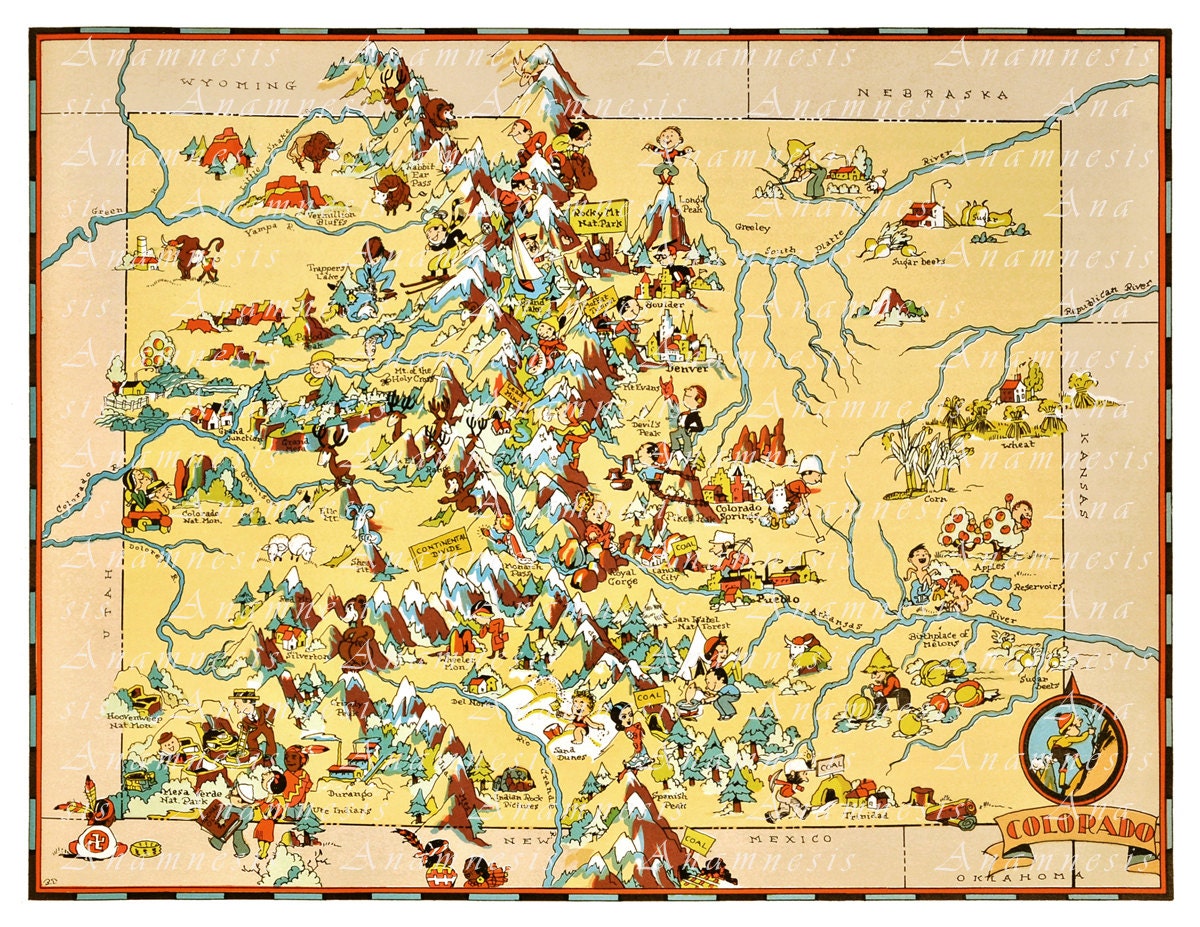 COLORADO MAP Enhanced High Res Digital Image Download Picture Map for ...