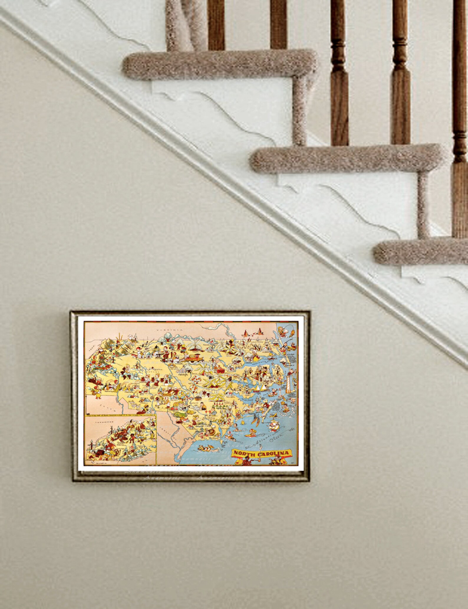 NORTH CAROLINA MAP - Enhanced High Res Digital Image Download ...