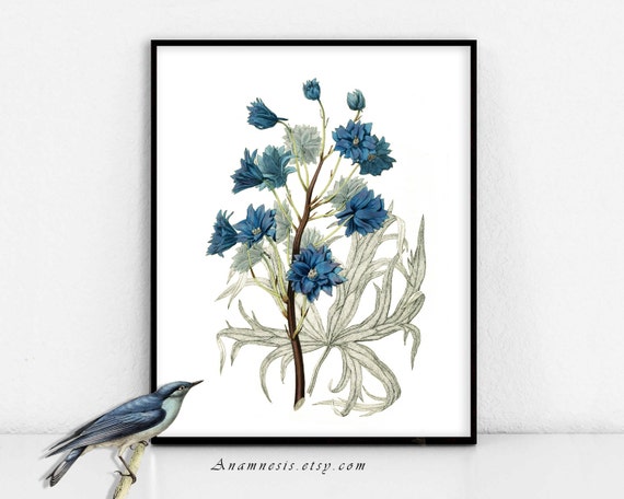 BLUE FLOWERS Digital Download Printable Antique Floral | Etsy