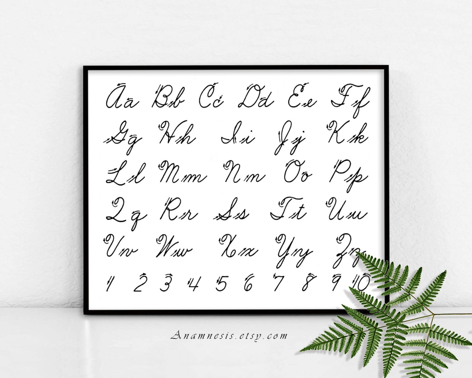 CURSIVE WRITING ALPHABET - Digital Download - Printable Antique ...