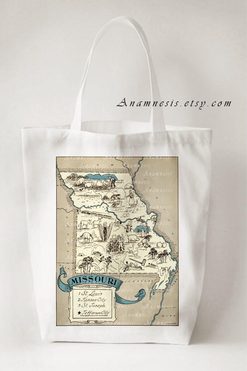 MISSOURI MAP Instant Digital Download Printable Vintage Picture Map for ...