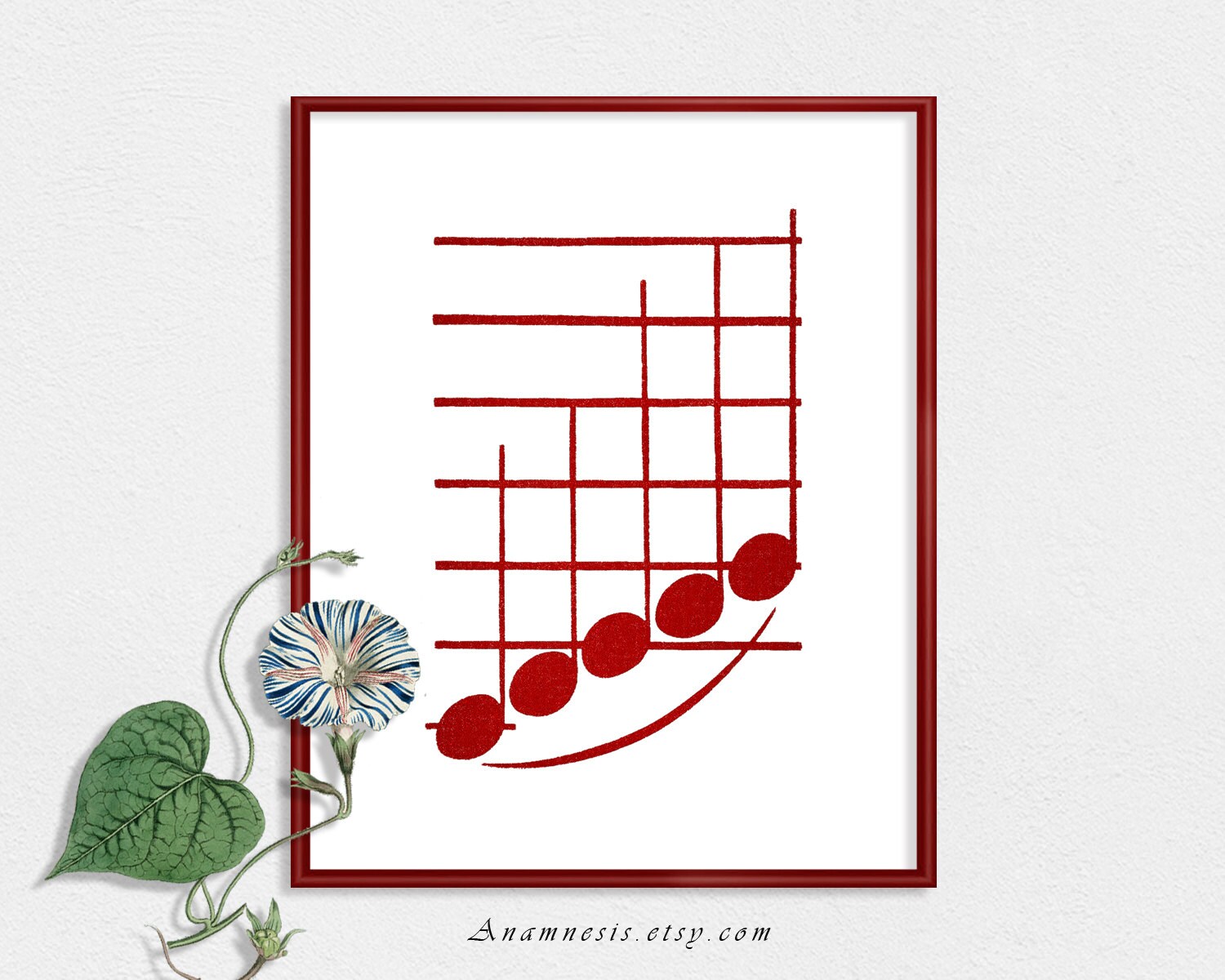 FIVE RED NOTES - Digital Download - Printable Music Symbols by ...