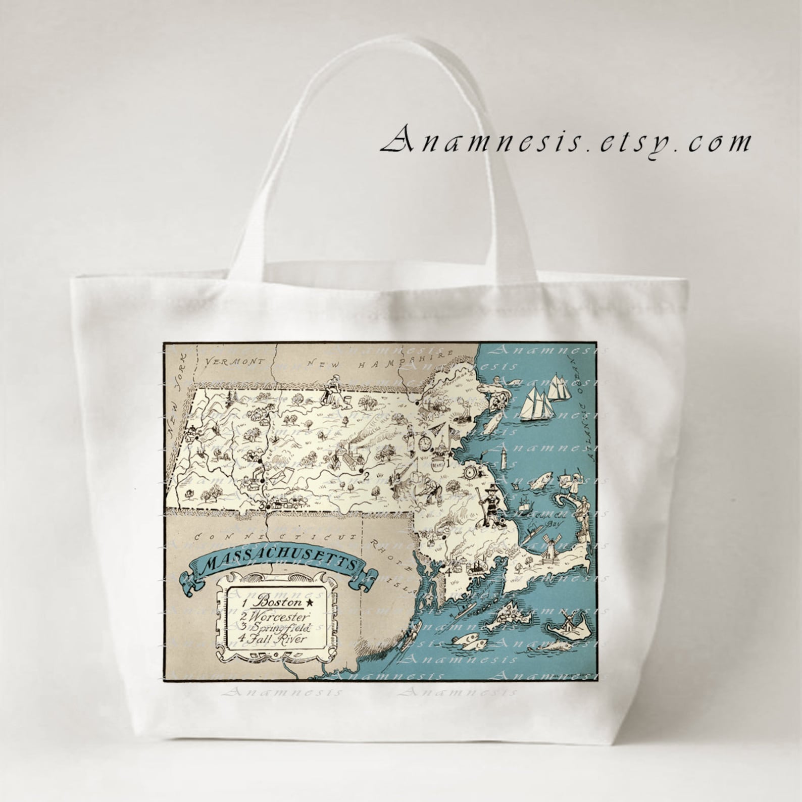 MASSACHUSETTS MAP Digital Image Download printable Vintage ...