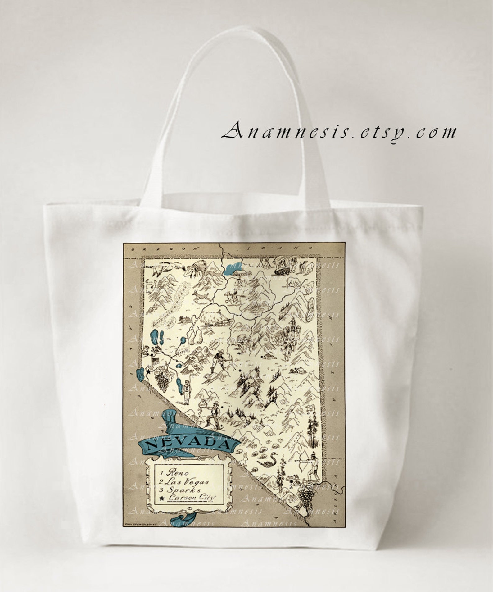 NEVADA MAP Instant Digital Download Printable Vintage Map for Framing ...