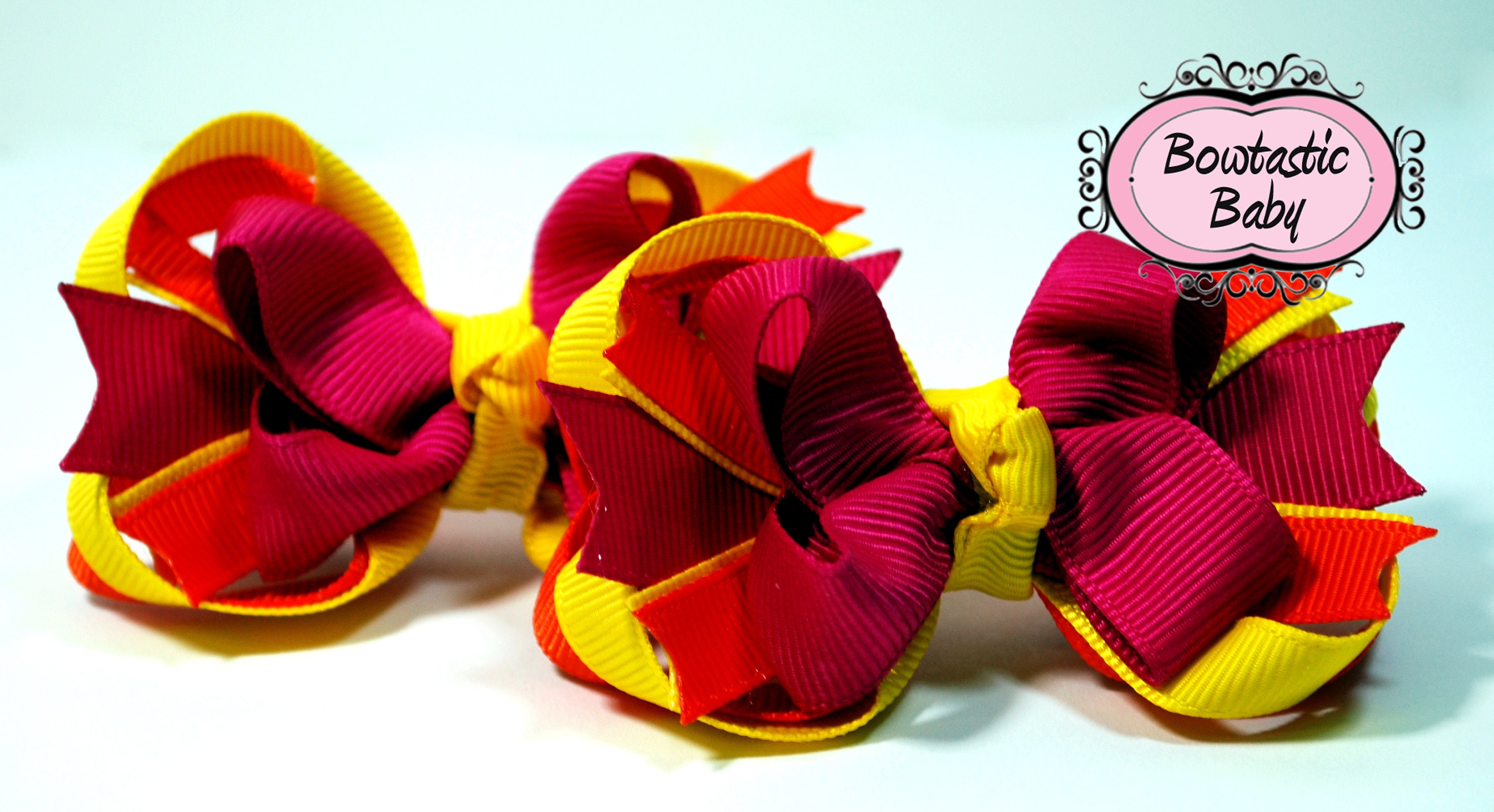 Custom tutu with matching bows. Fabulous blend of colors. | Etsy