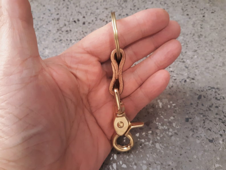 Heavy Duty Solid Brass Trigger Snap Key Clip Key Ring Brown - Etsy