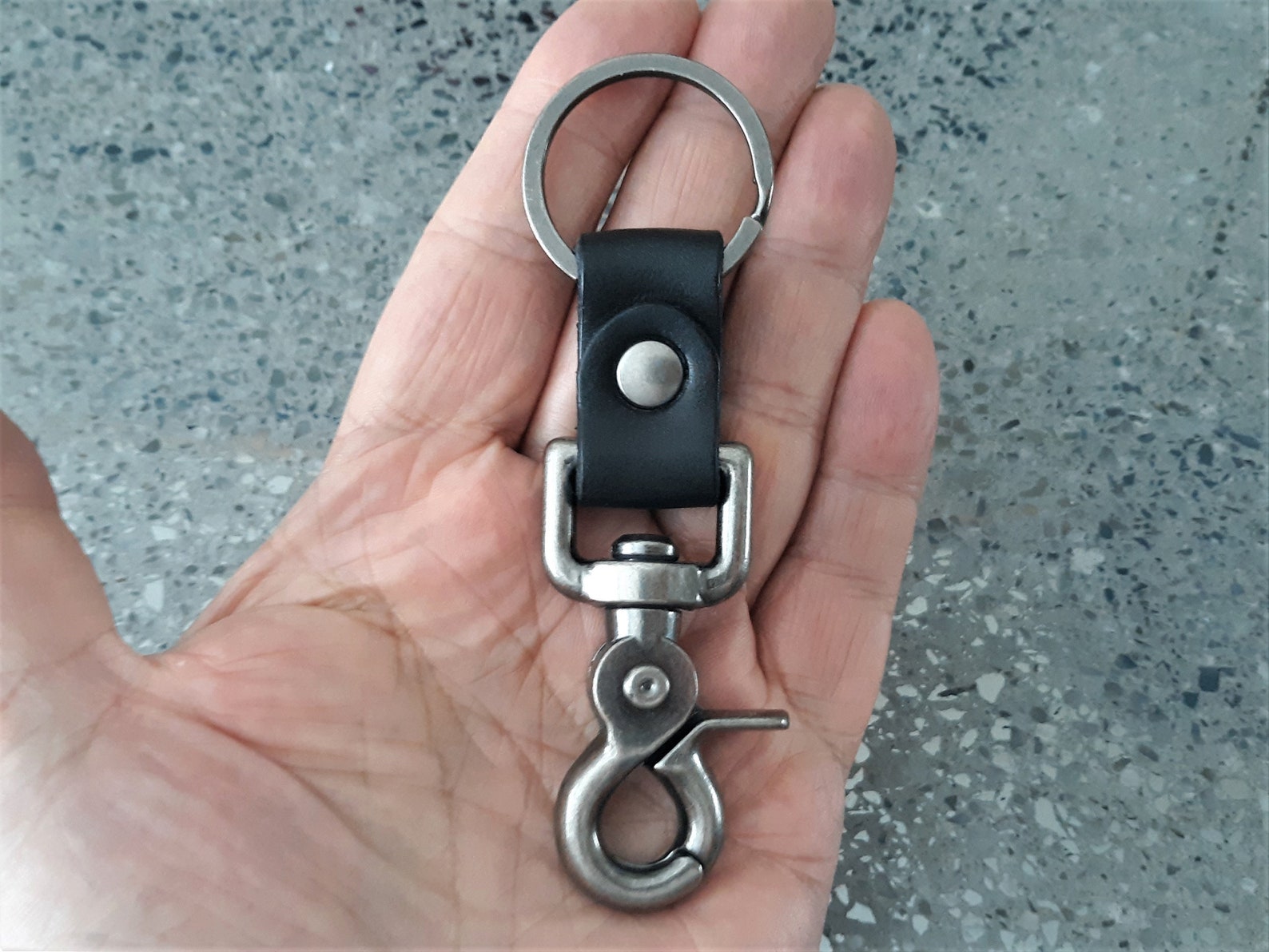 Heavy Duty Trigger Snap Key Clip Key Ring Black Leather - Etsy